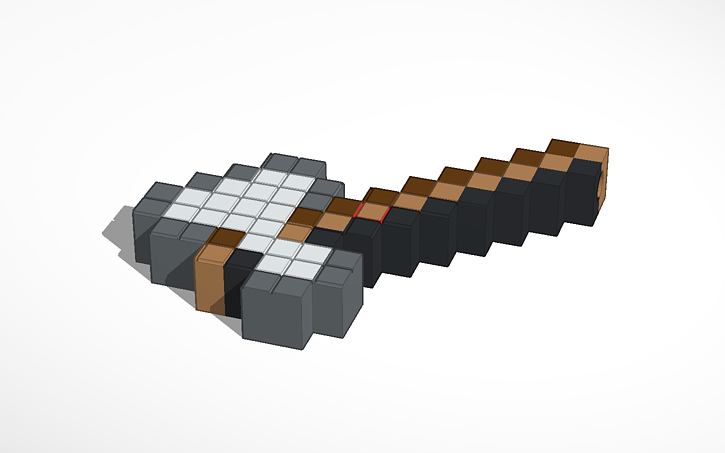 3D design MineCraft Axe - Tinkercad