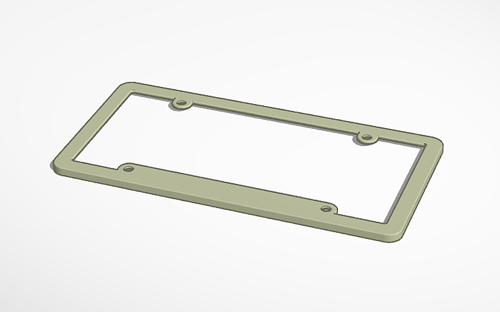 3D design License Plate Frame Blank - Tinkercad