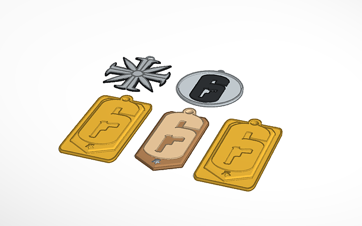 3D design Rainbow Six Charms - Tinkercad