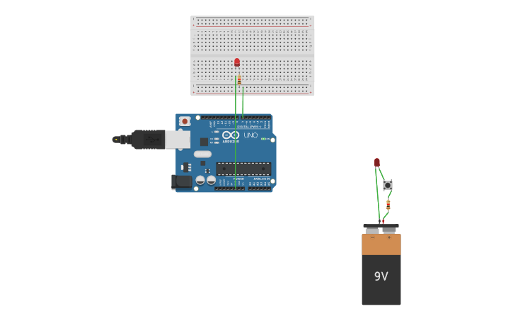 Circuit design Blinking light automatic - Tinkercad