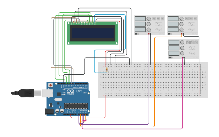 Circuit design LCD Spectre | Tinkercad