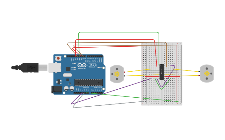 Circuit design Copy of Driver Motor Using L293d motor driver - Tinkercad