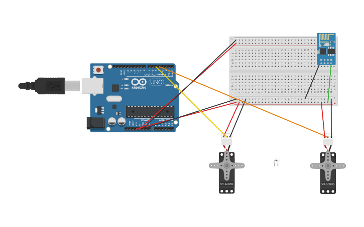 Circuit design servo controlled dispensers | Tinkercad