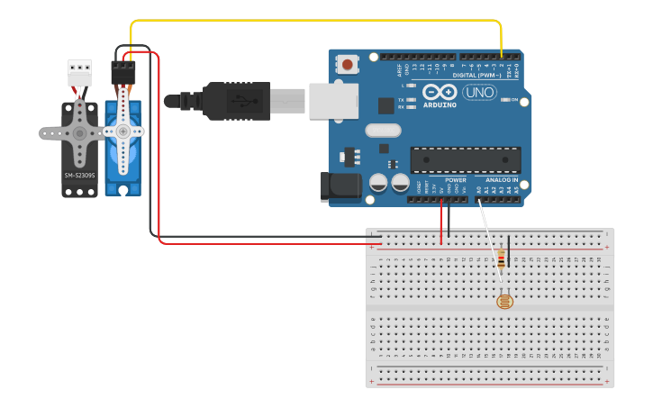 Circuit design PRÁCTICA CON ARDUINO 3 - Tinkercad