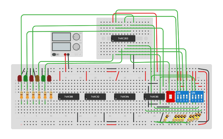 Circuit Design 4 Bit Adder Subtractor Tinkercad