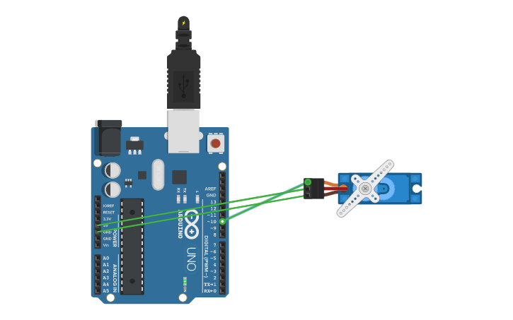 Circuit design Servo motor - Tinkercad