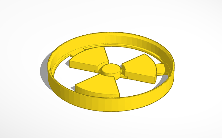 3D design radiation symbol cookie cutter - Tinkercad