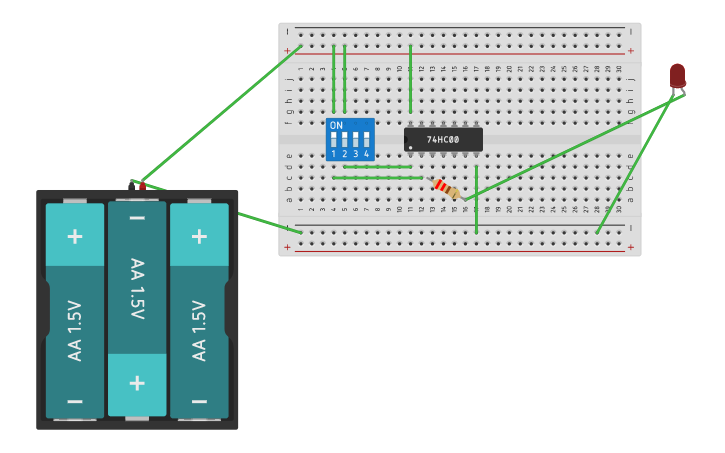 Circuit design Puerta NAND | Tinkercad