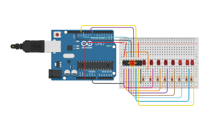 Circuit Design Arduino 8 Bit Binary Led Counter Tinkercad 1801