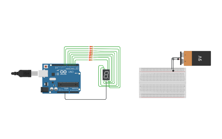Circuit Design Binary Display Tinkercad 