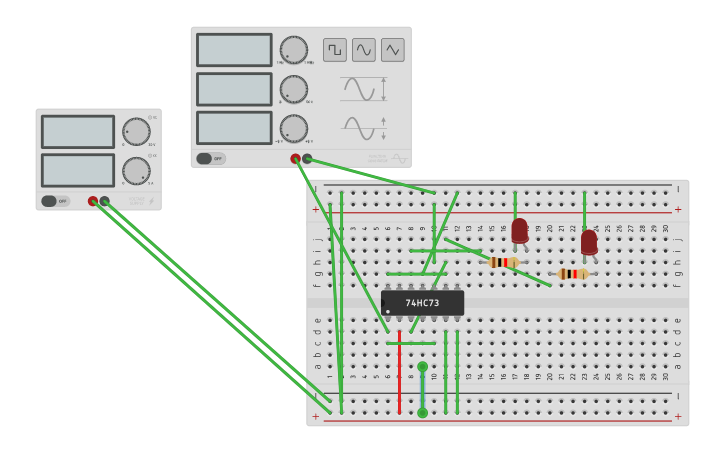 Circuit Design 2bit Synchronous Up Counter Tinkercad
