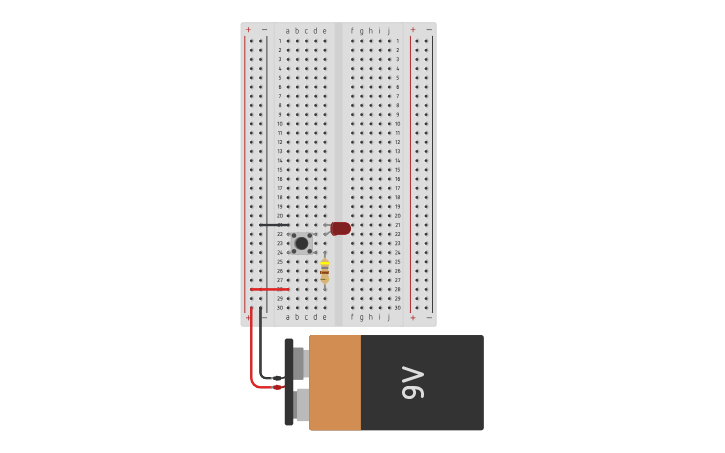 Circuit design Protoboard - Tinkercad