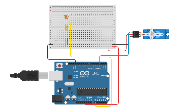 Circuit design Servomotore | Tinkercad