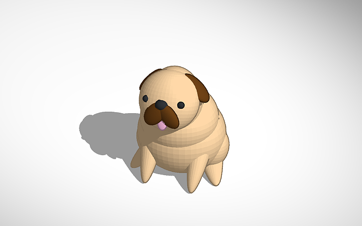 3D design Pug - Tinkercad