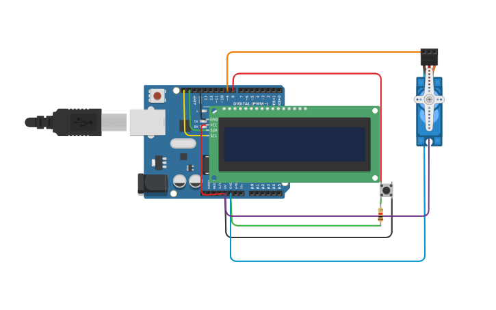 Circuit design practica de servomotor - Tinkercad Circuit design practica de servomotor - Tinkercad