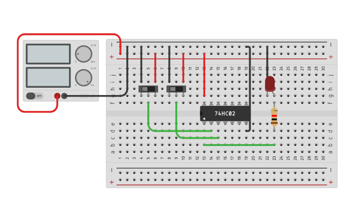 Circuit Design Nor Gate Tinkercad