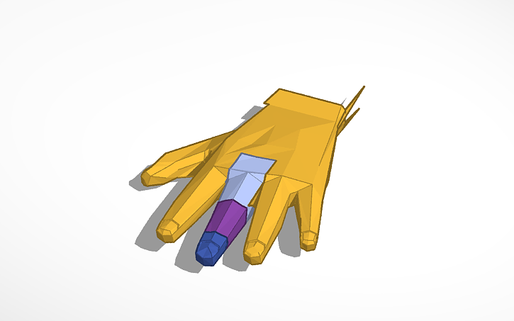 3D design articulated hand WIP - Tinkercad