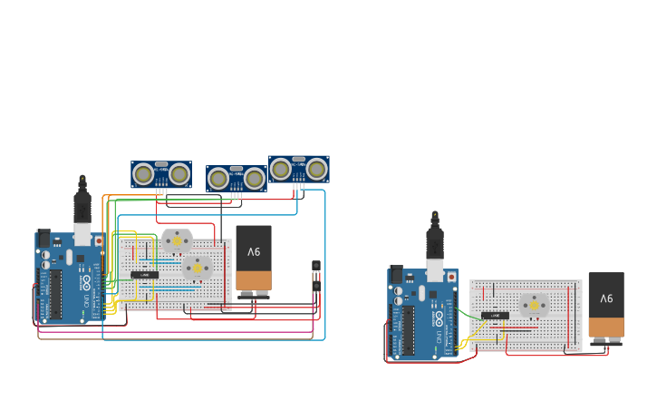 Circuit design Puente h con Arduino - Tinkercad