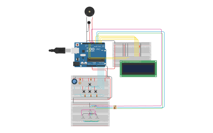 Circuit design LCD Arrows | Tinkercad