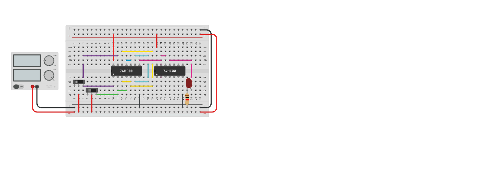 Circuit Design XNOR Gate Using NAND Tinkercad circuit-design-xnor-gate-using-nand-tinkercad