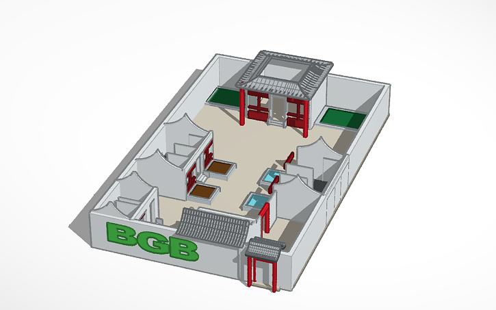 3D design Copy of Chinese Courtyard #lunarnewyear 2 - Tinkercad