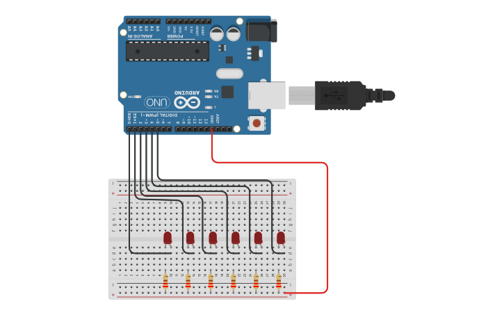 Circuit design Night Rider Sequence | Tinkercad