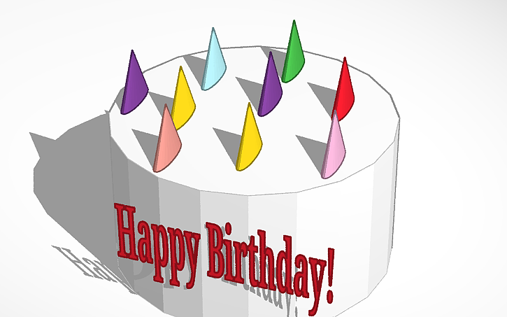 3D design birthday cake | Tinkercad