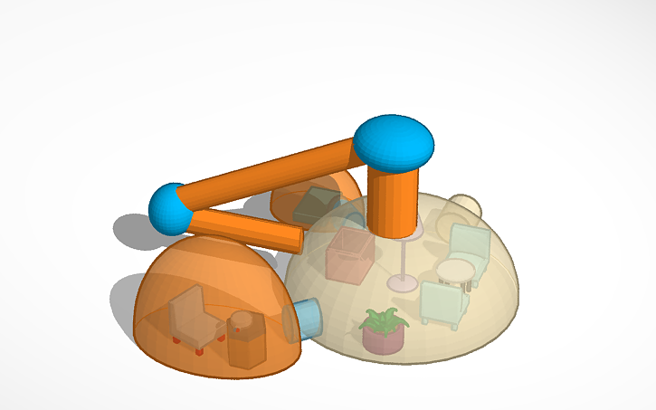 3D design Moon base camp - Tinkercad