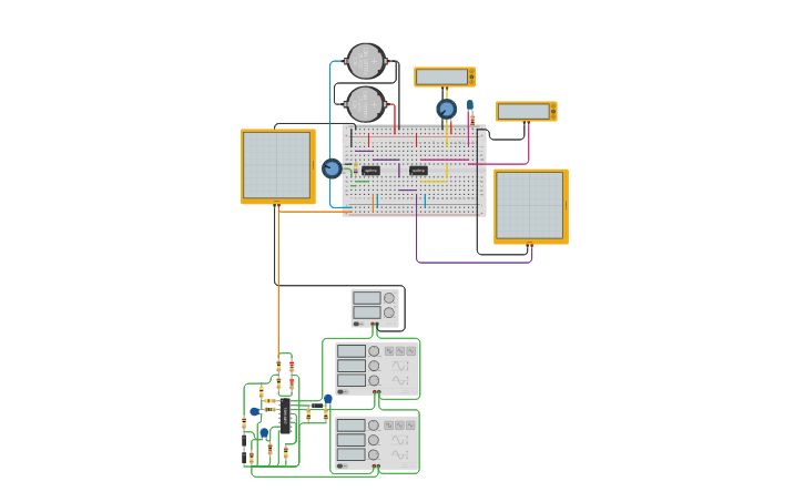 Circuit design ECG Simulation and peaks detection - Tinkercad