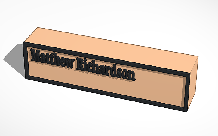 3D design Nameplate - Tinkercad