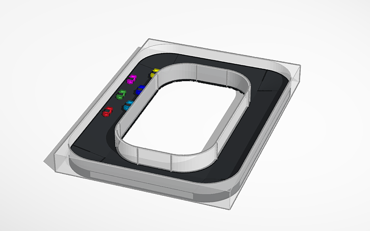 3D design Working nascar track with banked turns - Tinkercad