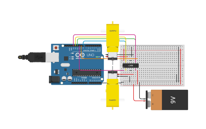 Circuit design Motor Controller and Monitor - Tinkercad