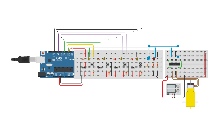 Circuit design ASCENSOR 4 PISOS - Tinkercad