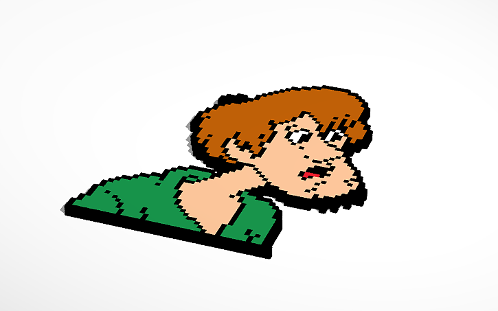 3D design Shaggy (Scooby-Doo) Pixel Art - Tinkercad