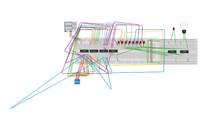 Circuit design 3:8 decoder - Tinkercad