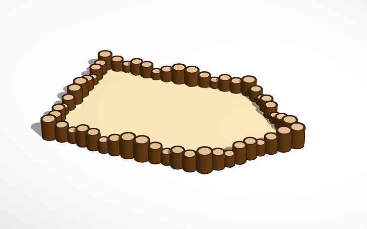 3D design Log Sandpit - Tinkercad