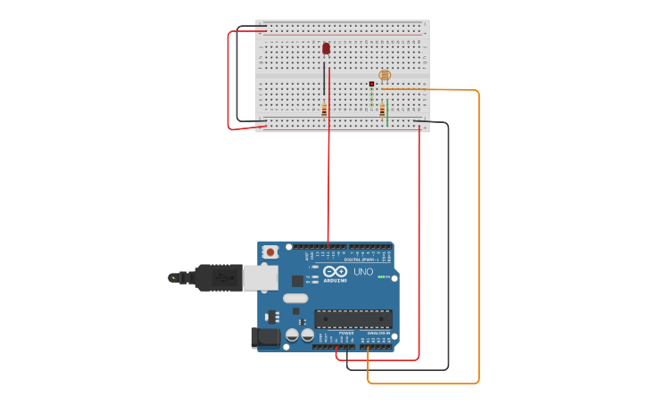 Circuit design PHOTORESISTOR | Tinkercad