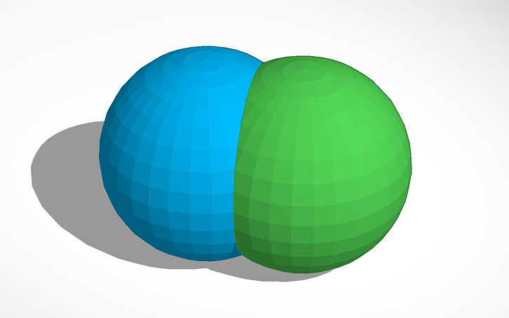 3D design Simple overlapping spheres - Tinkercad