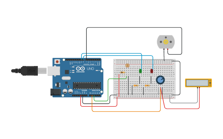 Circuit design LDR MOTOR - Tinkercad