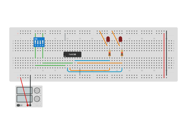 Circuit design SR LATCH USING NAND GATES - Tinkercad