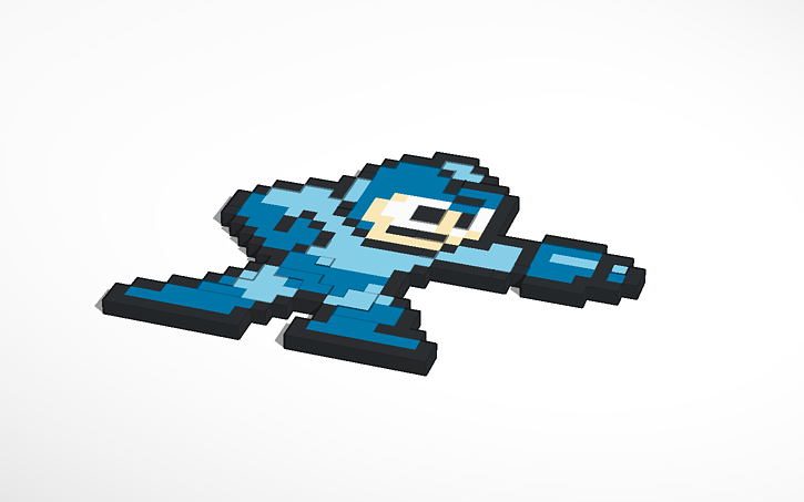 3D design 8-bit Megaman - Tinkercad