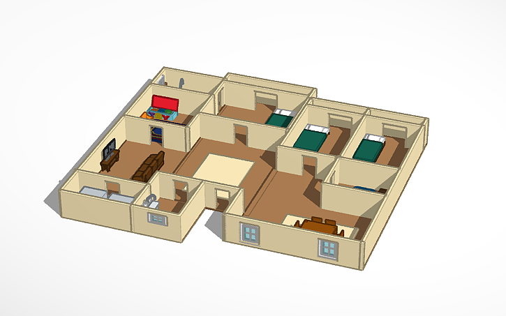 3D design Rubi furniture house layout - Tinkercad