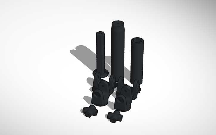 3D design 1:3 scale model of drive shaft - Tinkercad
