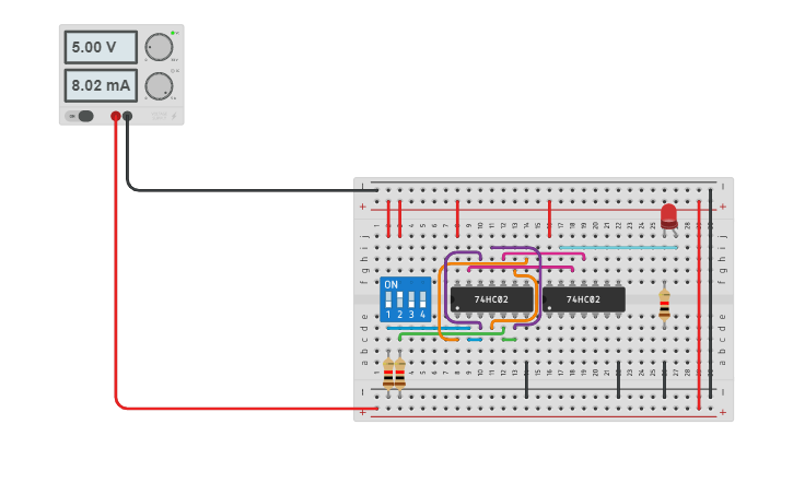 Circuit design XOR Gate using NOR Gate | Tinkercad