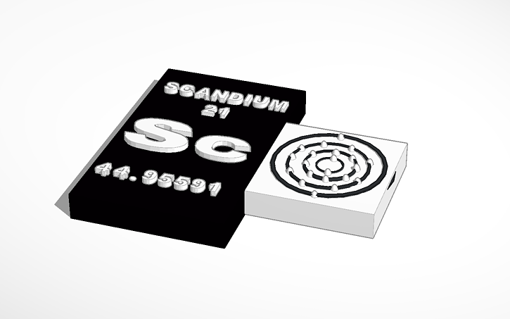 3D design Jaden's Scandium Bohr Model - Tinkercad