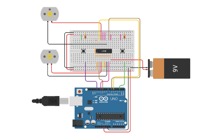 Circuit design Motor Controller - Tinkercad