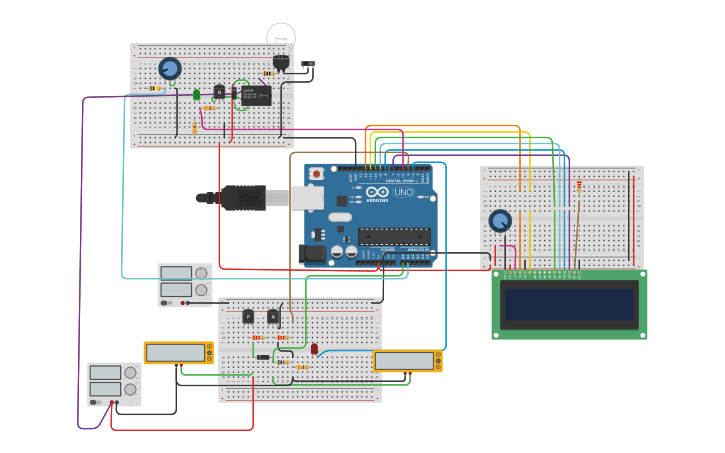 Circuit design PV Charge Controller+Load Control - Tinkercad