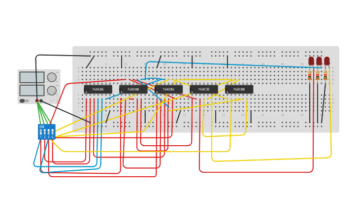 Circuit Design 2 Bit Comparator Tinkercad