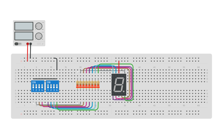 Circuit design Desafio 26 - Display de Sete Segmentos com dip switch ... Circuit design Desafio 26 - Display de Sete Segmentos com dip switch ...