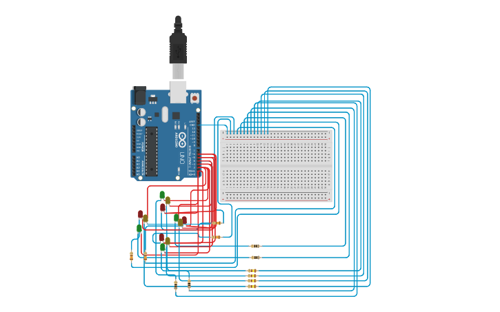 Circuit Design Skrzyżowanie Tinkercad
